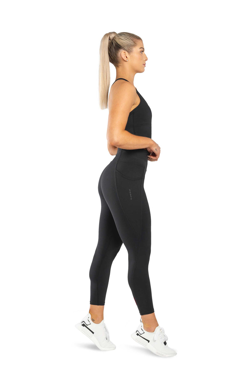 HIGH WAISTED SIDE POCKET 7/8 TIGHT - BLACK - MORFA – morfa
