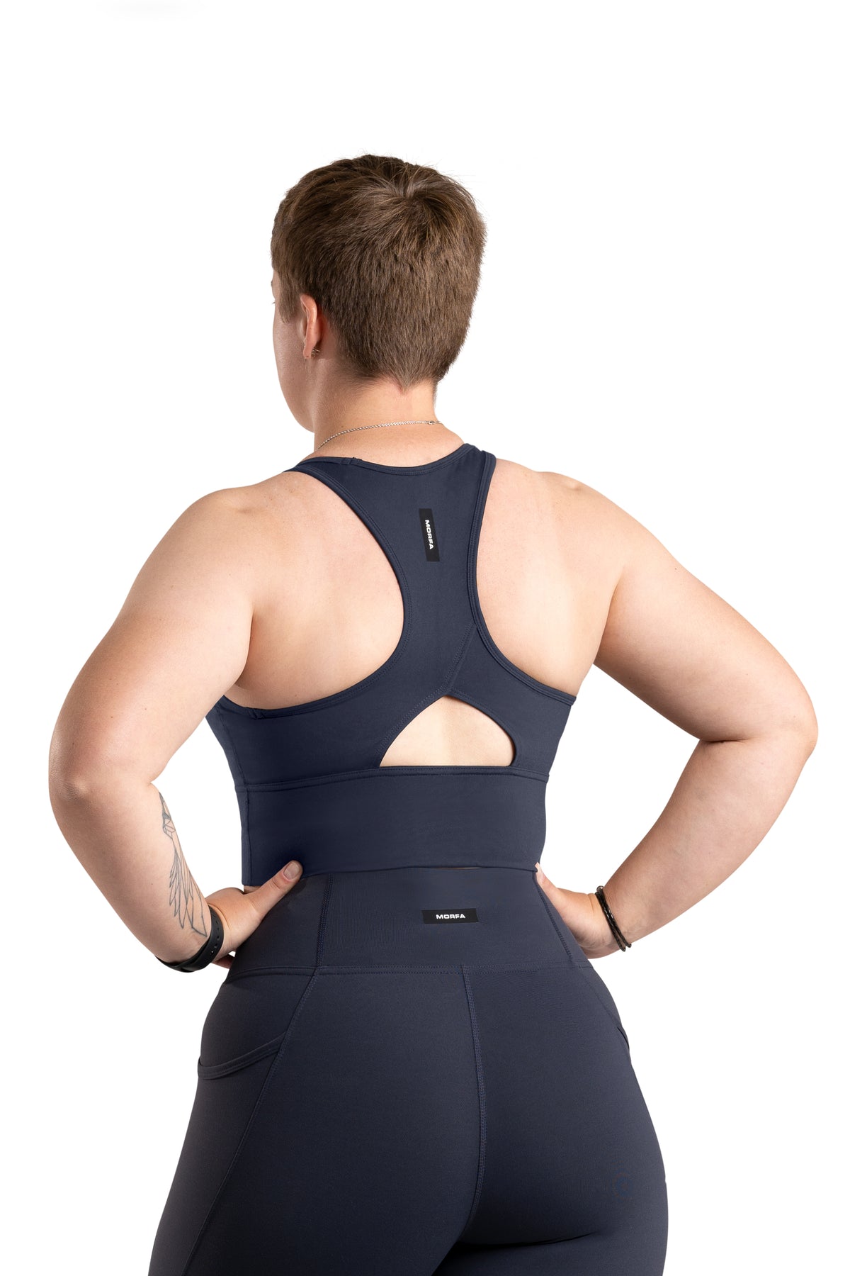 Cut Out Long Line Bra - NAVY | CONTOUR