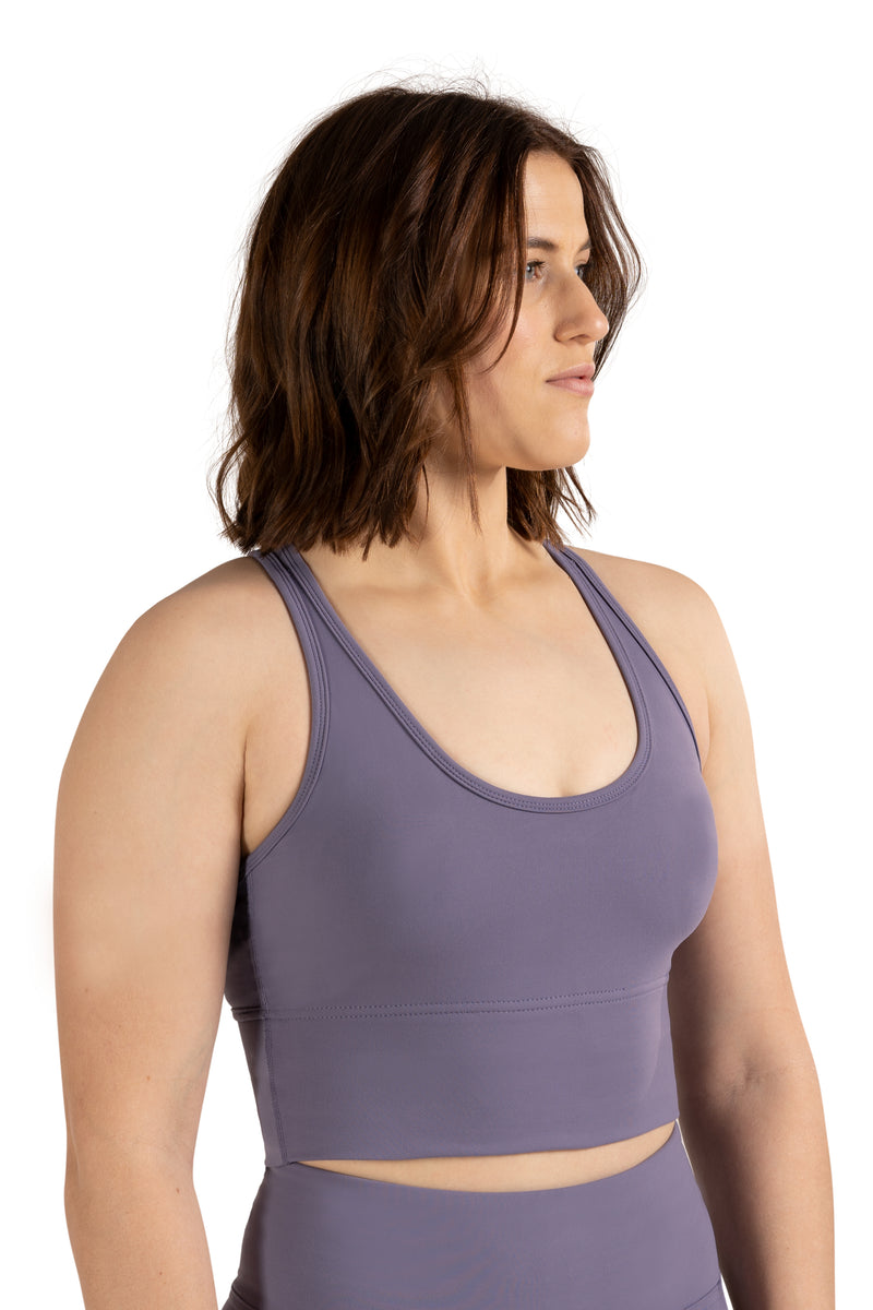 Cut Out Long Line Bra - PASTEL PURPLE – morfa