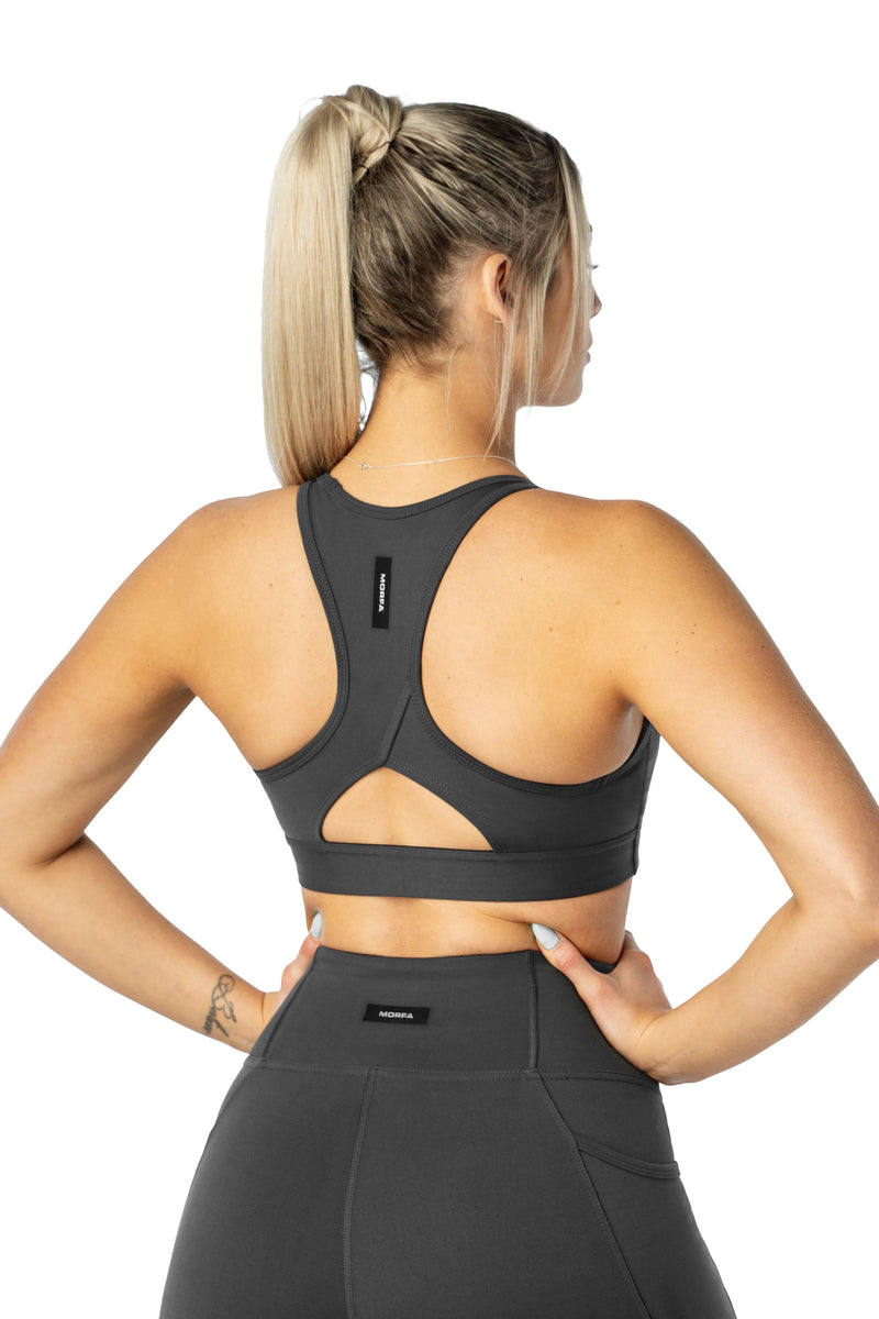 Cut Out Sports Bra - SHADOW GREY - MORFA – morfa
